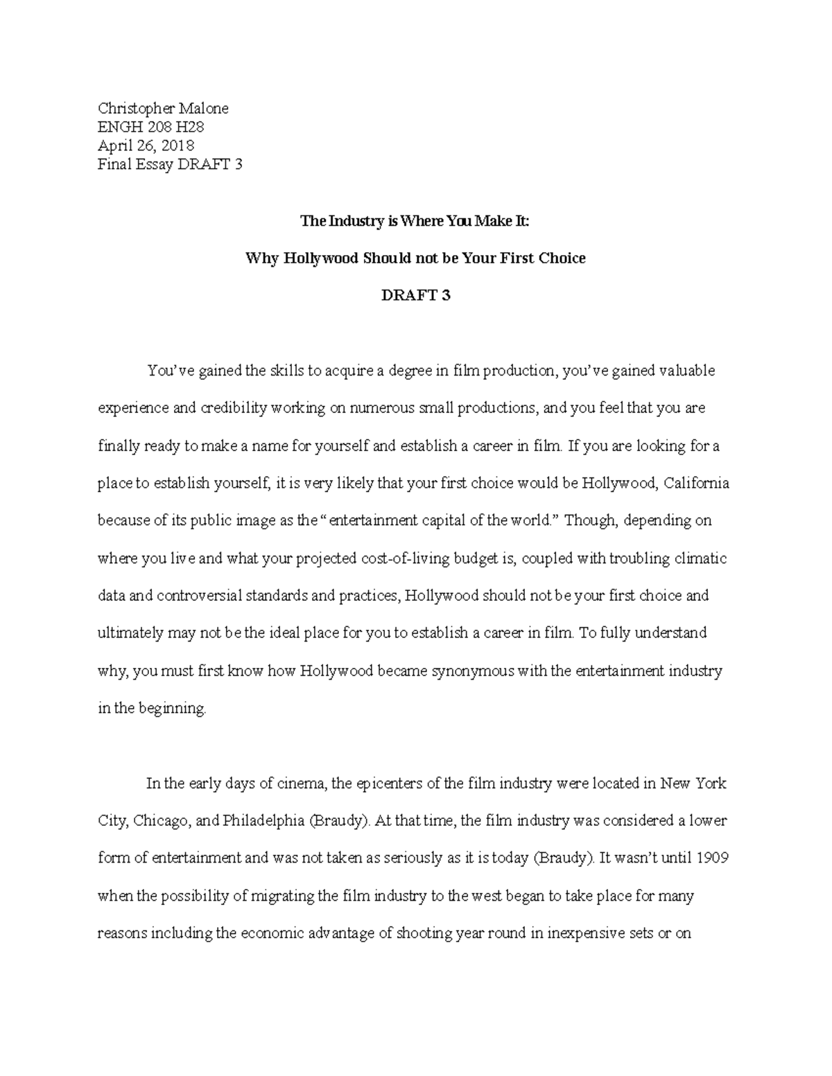 ENGH Final Paper D3 - Grade: N/A - Christopher Malone ENGH 208 H28 ...
