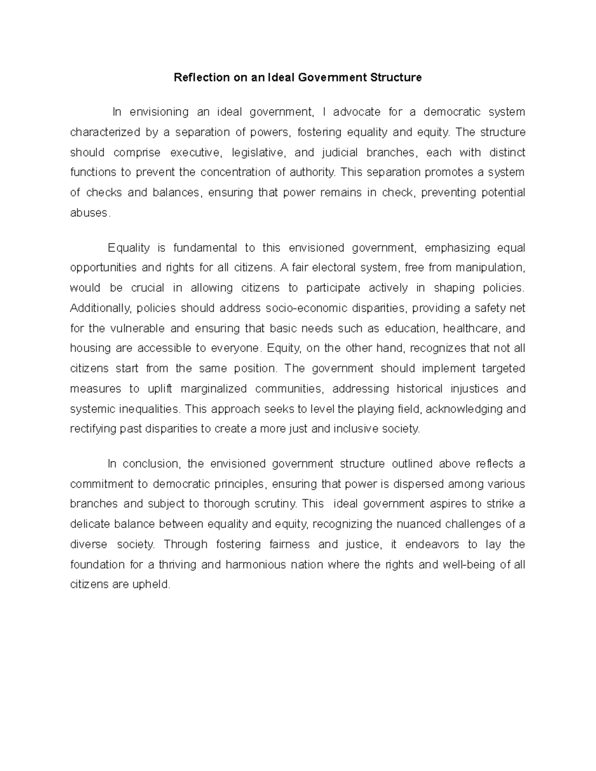 Subang, Reema Teofila N Abpol 1-01 - Reflection on an Ideal Government ...