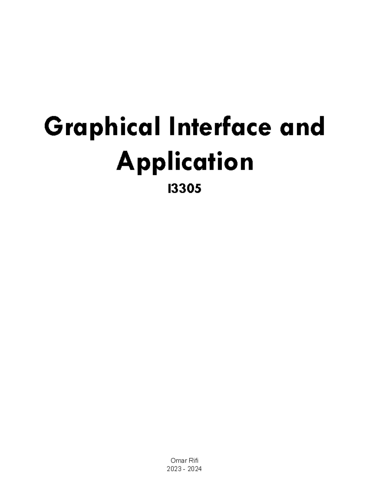 I3305 - Graphical Interface and Application I Omar Rifi 2023 - 202 4 ...