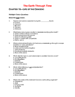Ch14 Life of the Mesozoic Test - The Earth Through Time CHAPTER 14 ...