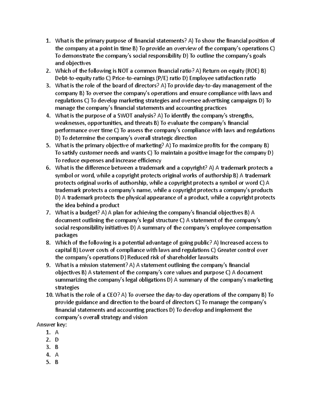 D072 mock test chapters 16-20 - What is the primary purpose of ...