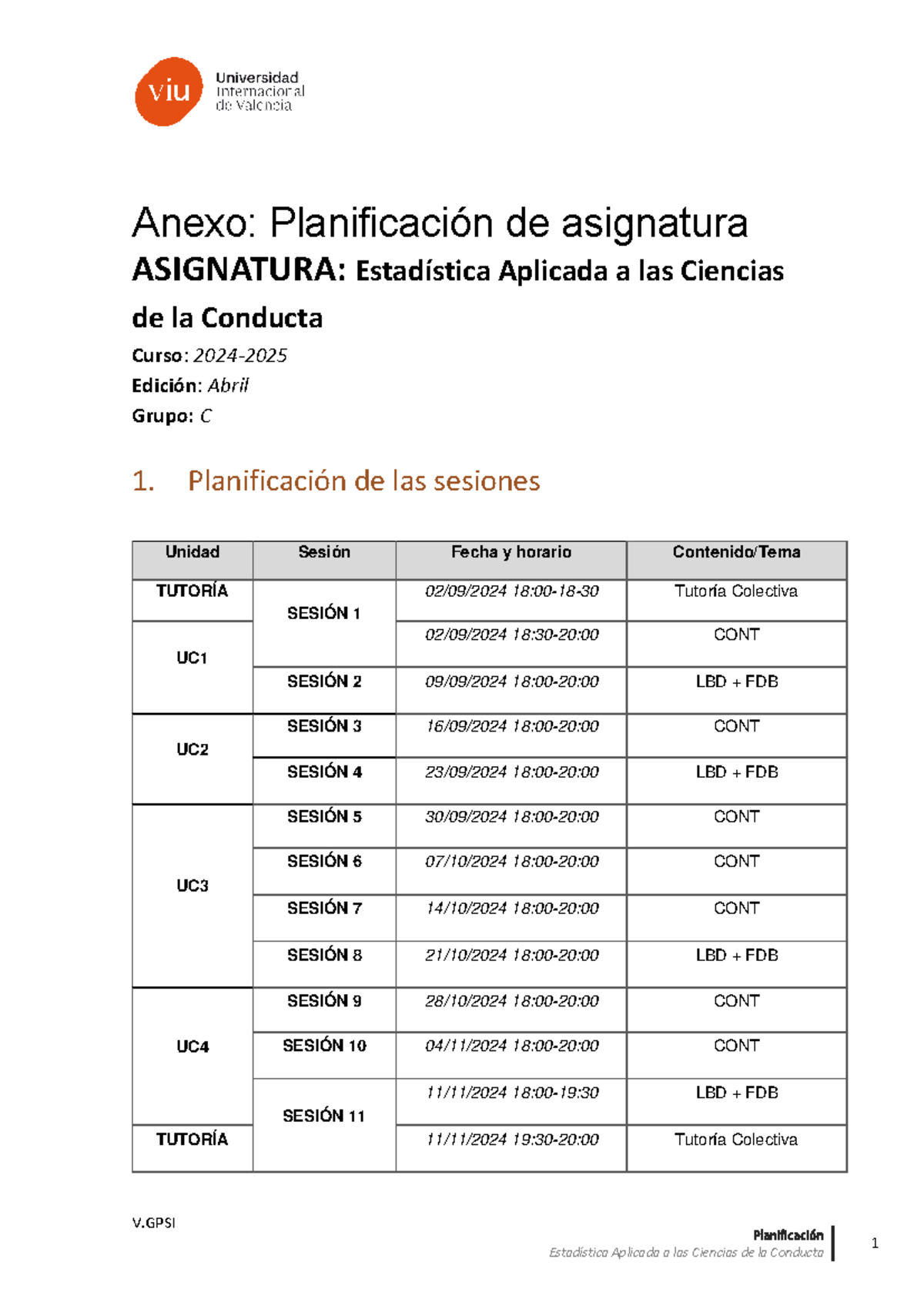 Planificación v - planificacion - ####### V ####### 1 Planificación ...