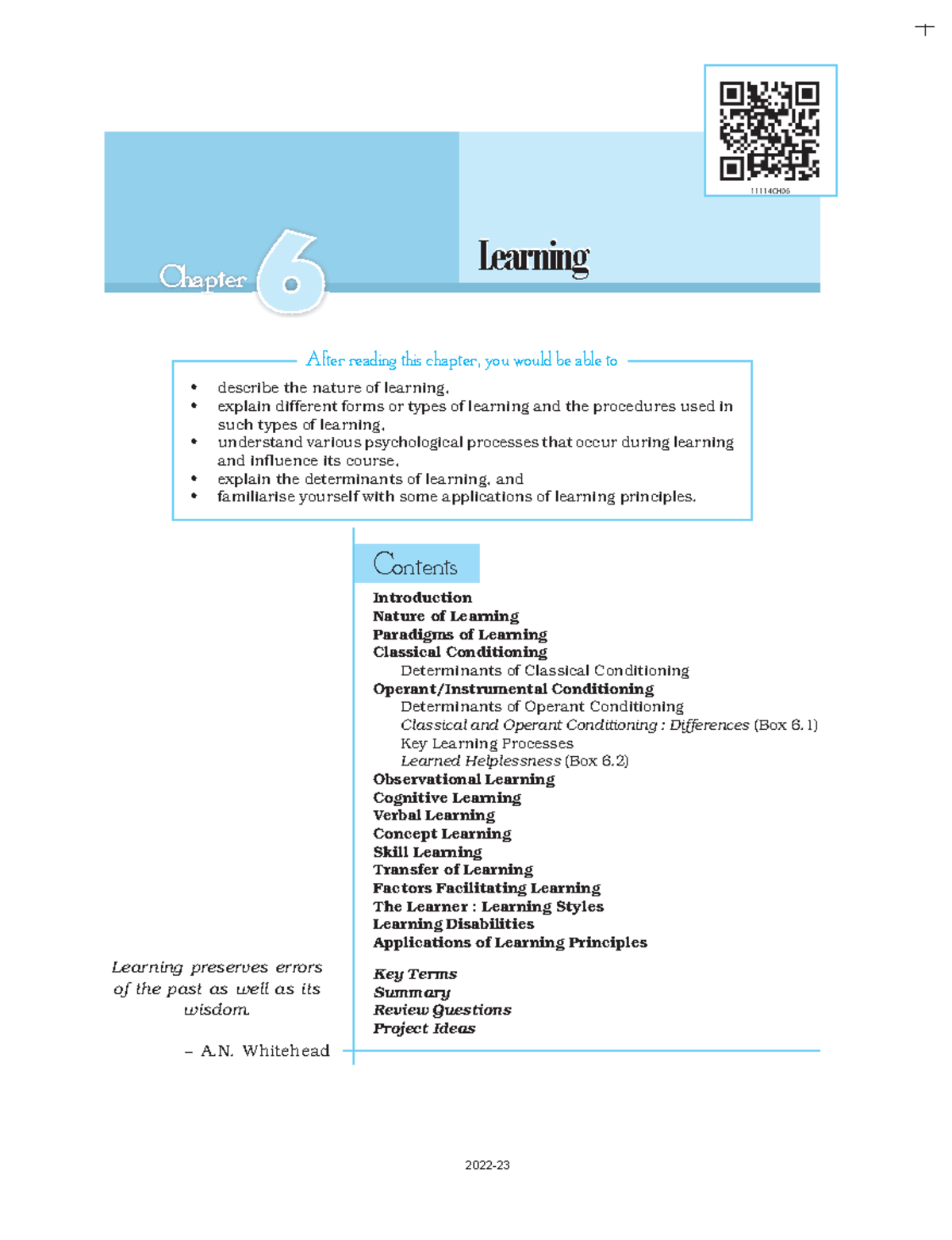 Chapter 6 ncert book - Chapter 6 LearningLearning describe the nature ...