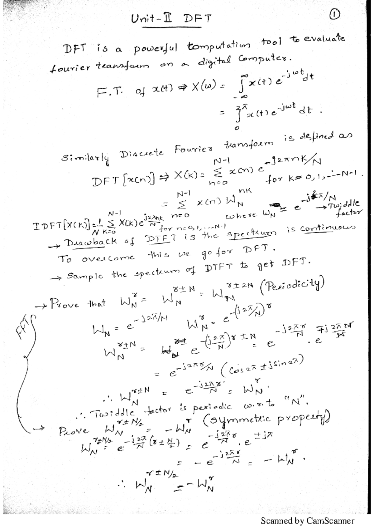 Dsp U2 mam notes - Digital Signal Processing - Studocu