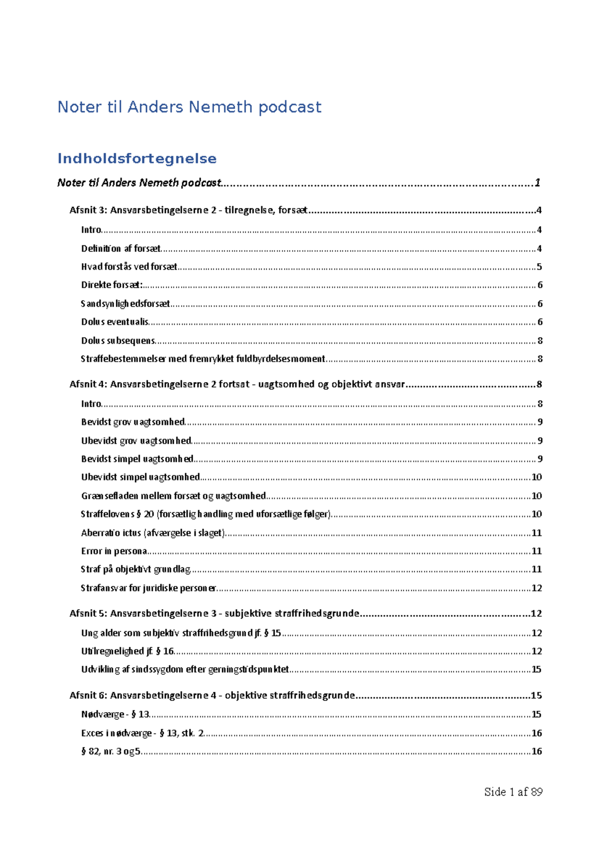 Noter til anders nemeth podcast - Noter til Anders Nemeth podcast Noter ...