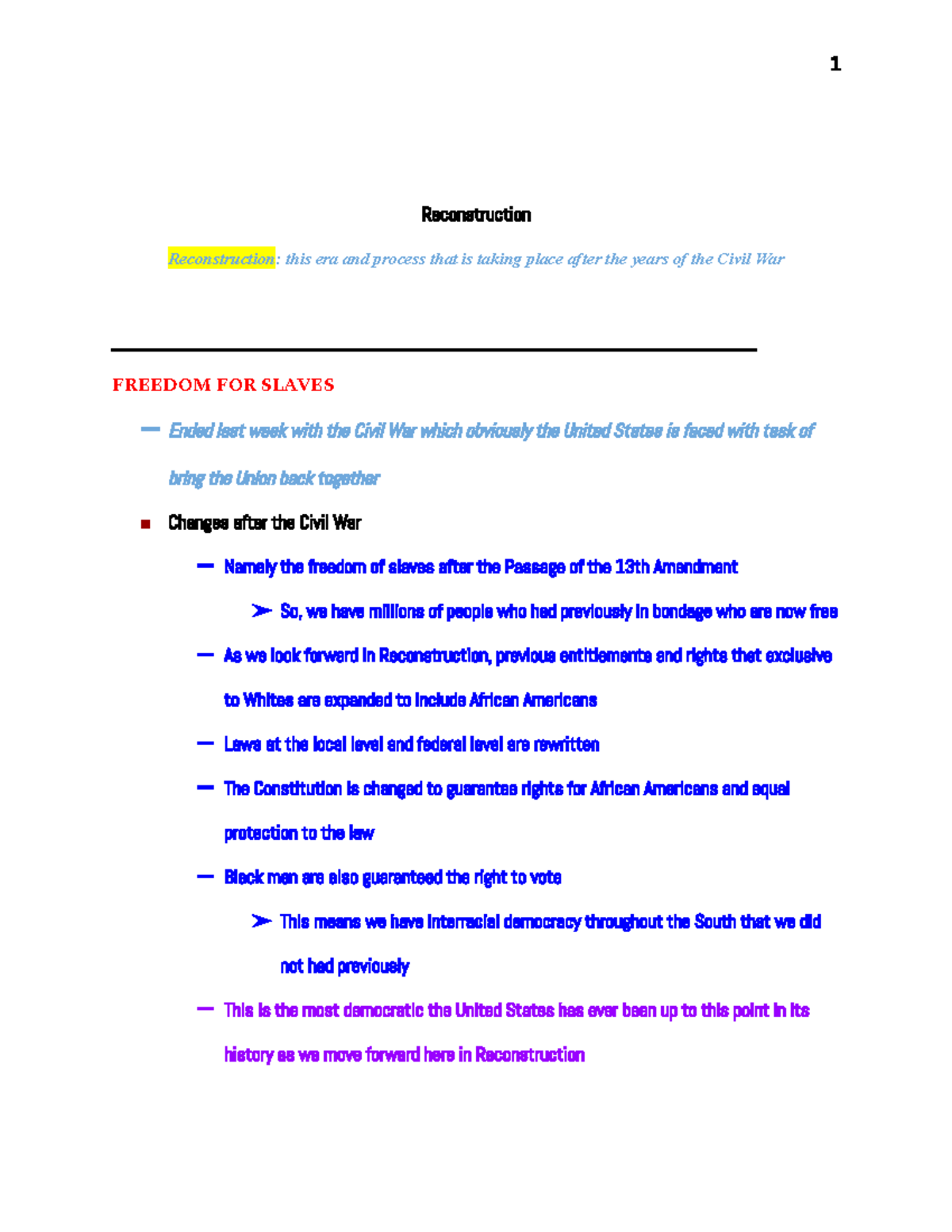 Module 16 Reconstruction - Reconstruction Reconstruction: this era and ...