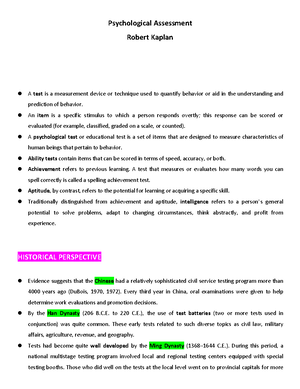 Psychological Assessment - 50 Items Diagnostic Exam Questions, Answers ...