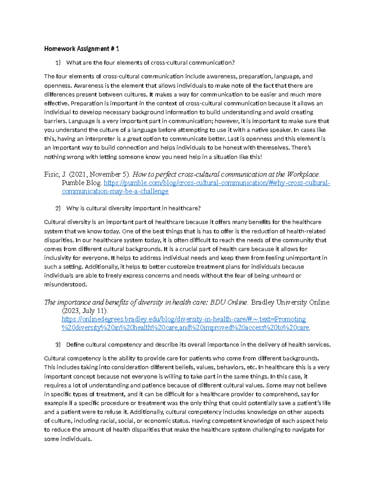 Homework #1 - EHS 340 - Homework Assignment # 1 1) What are the four ...