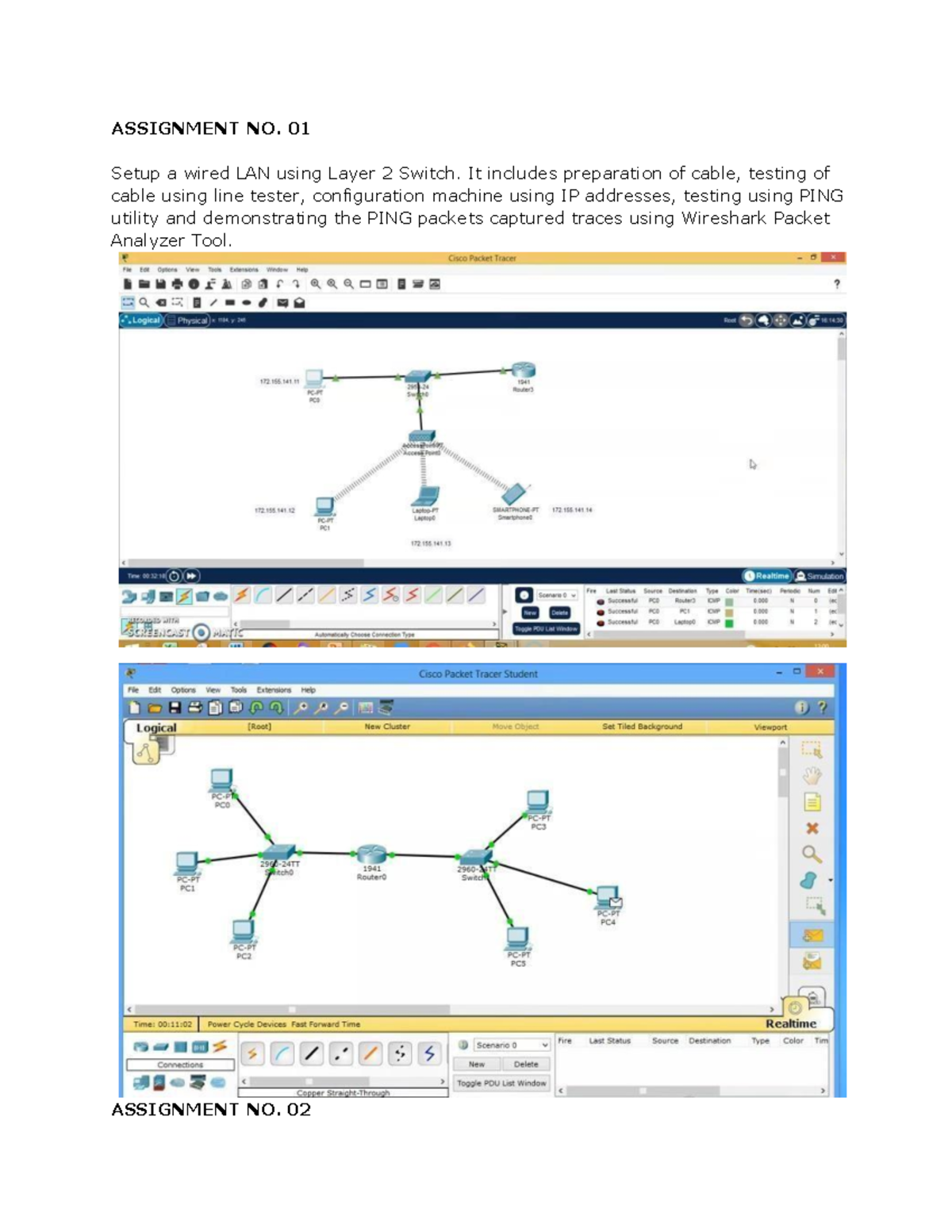 Cns-1 - Lab Practical's of CNS - ASSIGNMENT NO. 01 Setup a wired LAN ...