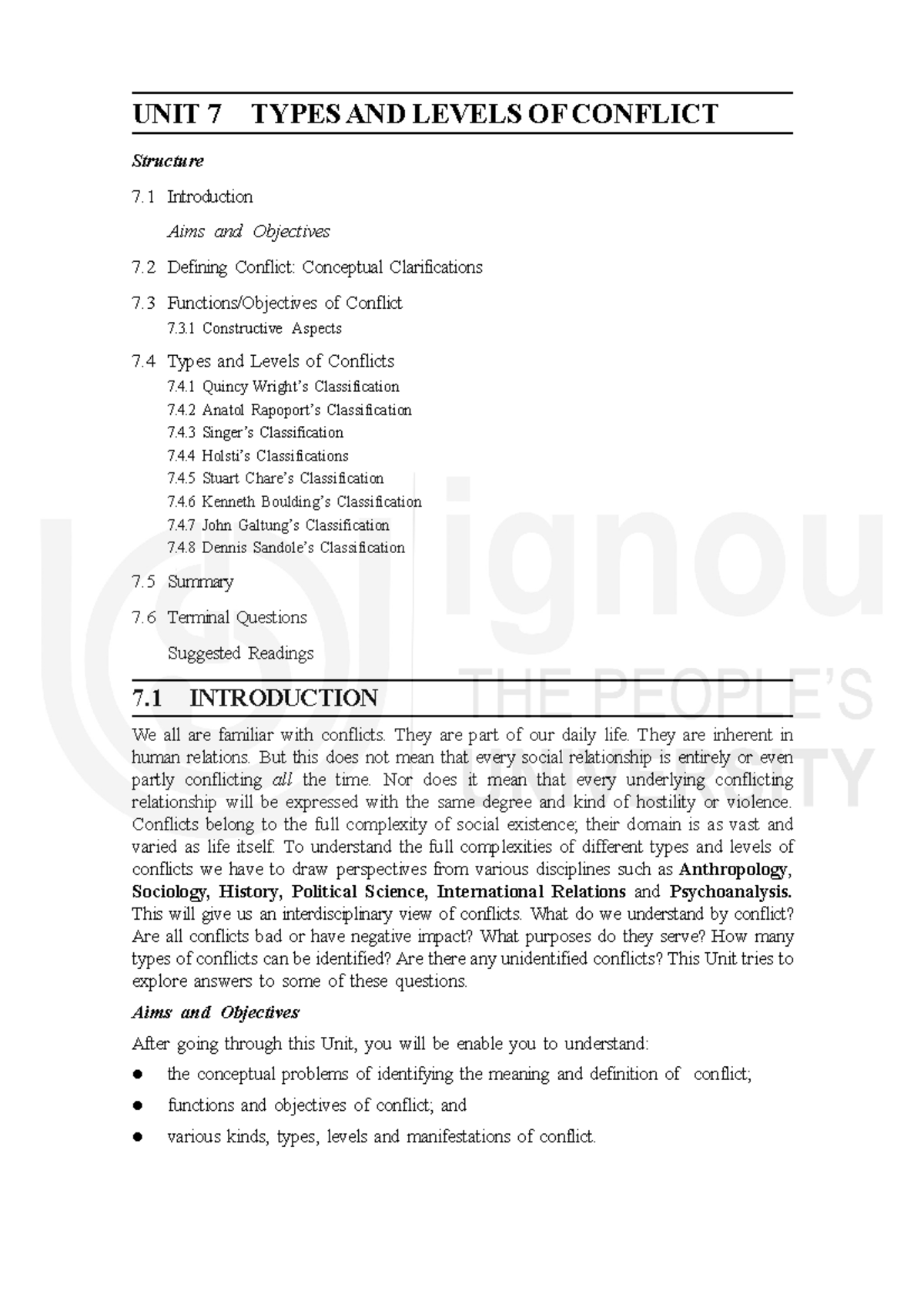 Unit-7 CPB - Summary Bachelor of arts - UNIT 7 TYPES AND LEVELS OF ...