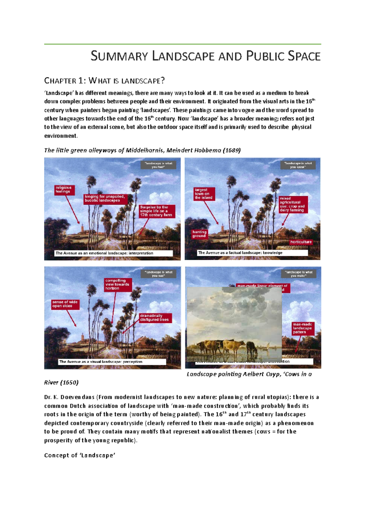 Summary Landscape and Public Space - SUMMARY LANDSCAPE AND PUBLIC SPACE ...