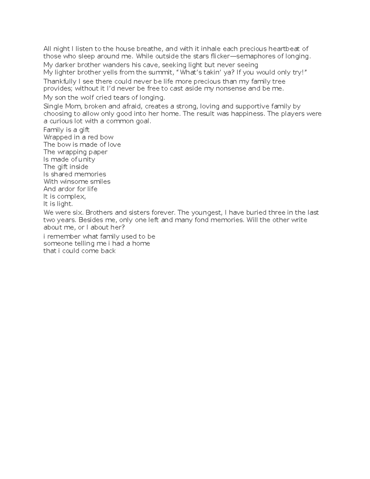 Back tula poem - learn back - All night I listen to the house breathe ...