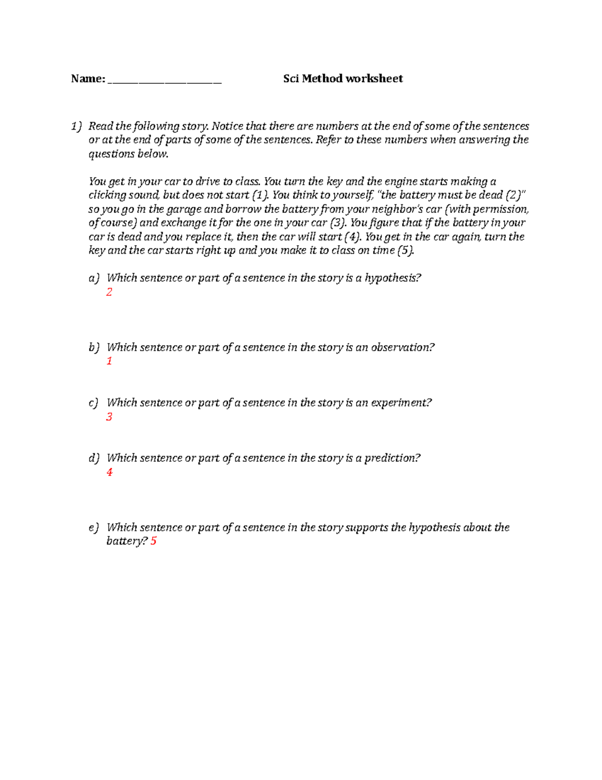 Scientific Method examples answer key - Name ...