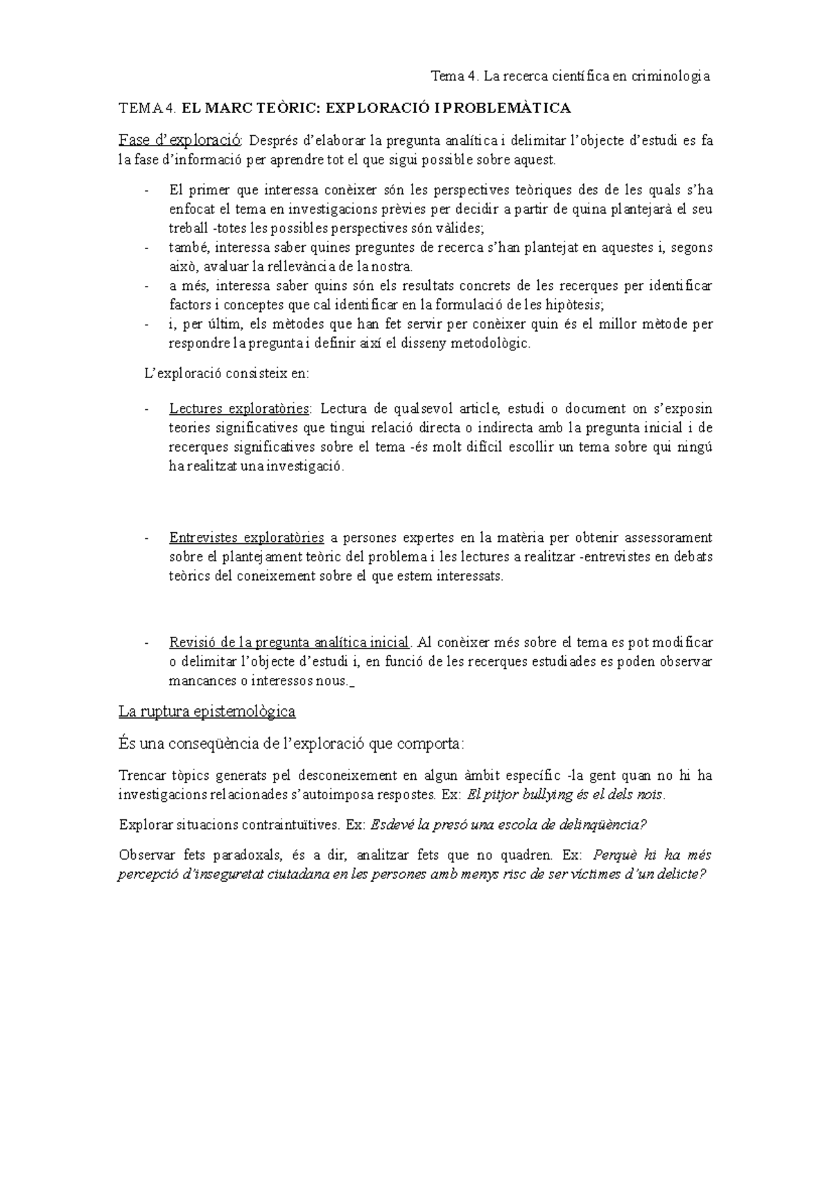 Tema 4. El marc teòric - Tema 4. La recerca científica en criminologia ...