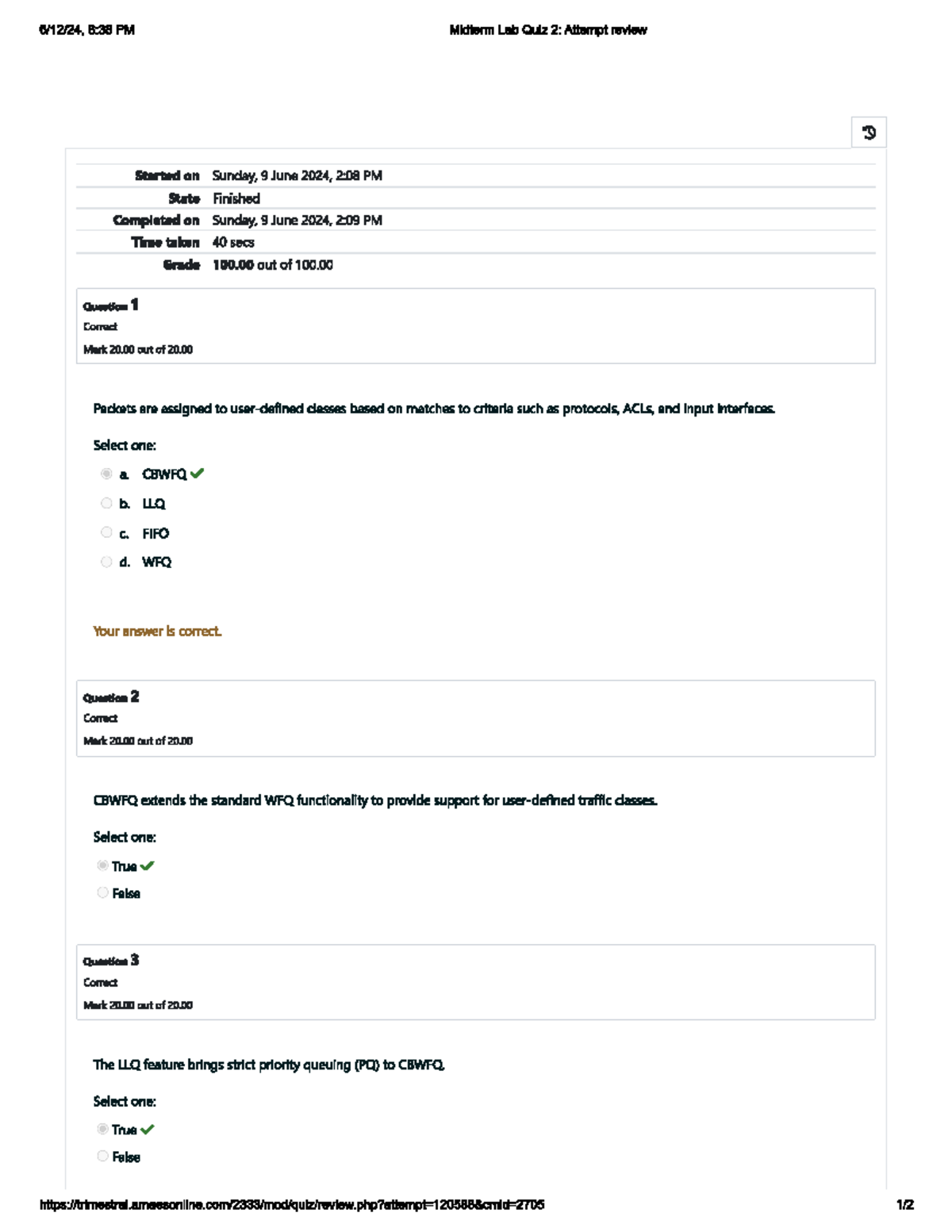 Data Communications And Networking 4 Mid Lab Quiz 2 838 Pm Midterm Lab Quiz 2 Attempt Review