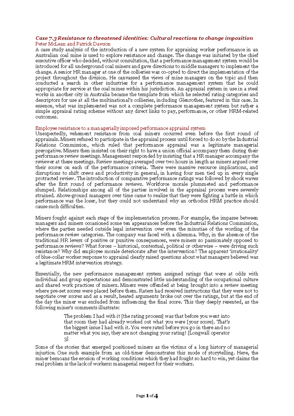 Case 7.3- Resistance to threatened identities - The change was ...