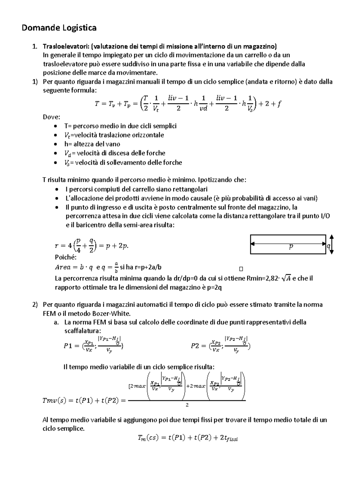 Domande Logistica - Warning: TT: undefined function: 32 Warning: TT: undefined function: 32 ...