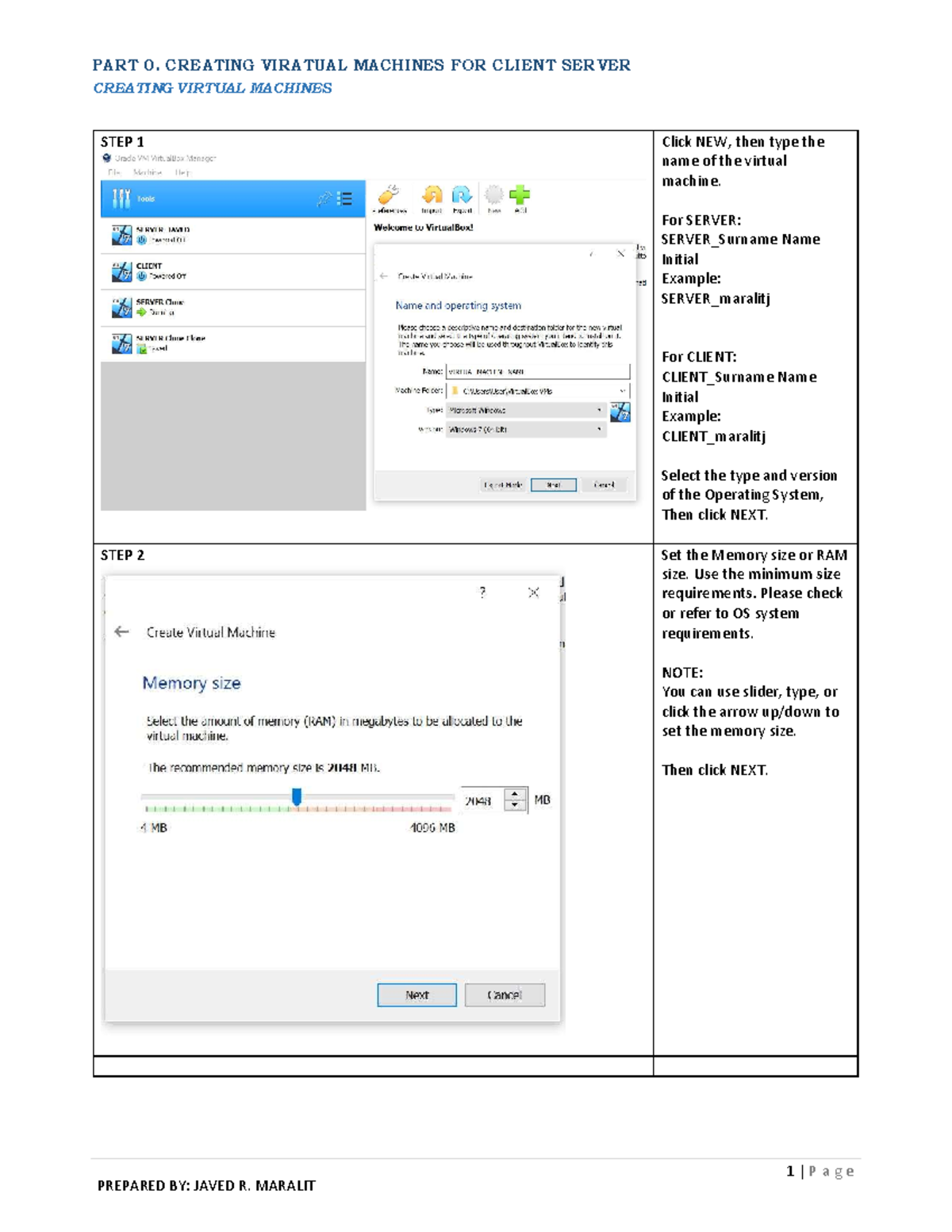 Complete Guide in Client Server Network Cssncii Using Virtual BOX Draft ...