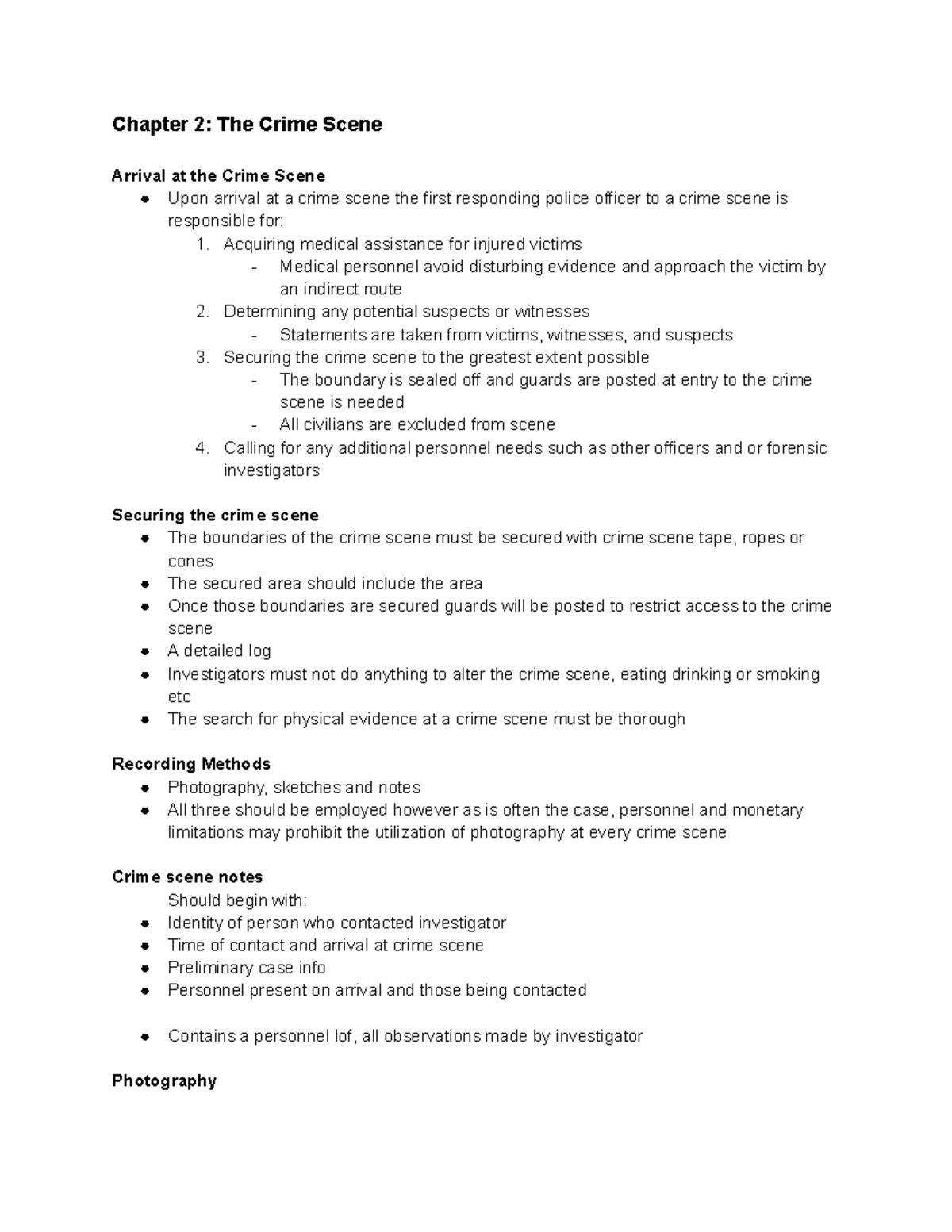 Lecture 2 Note - Chapter 2 in CHY183 explores collecting forensic ...