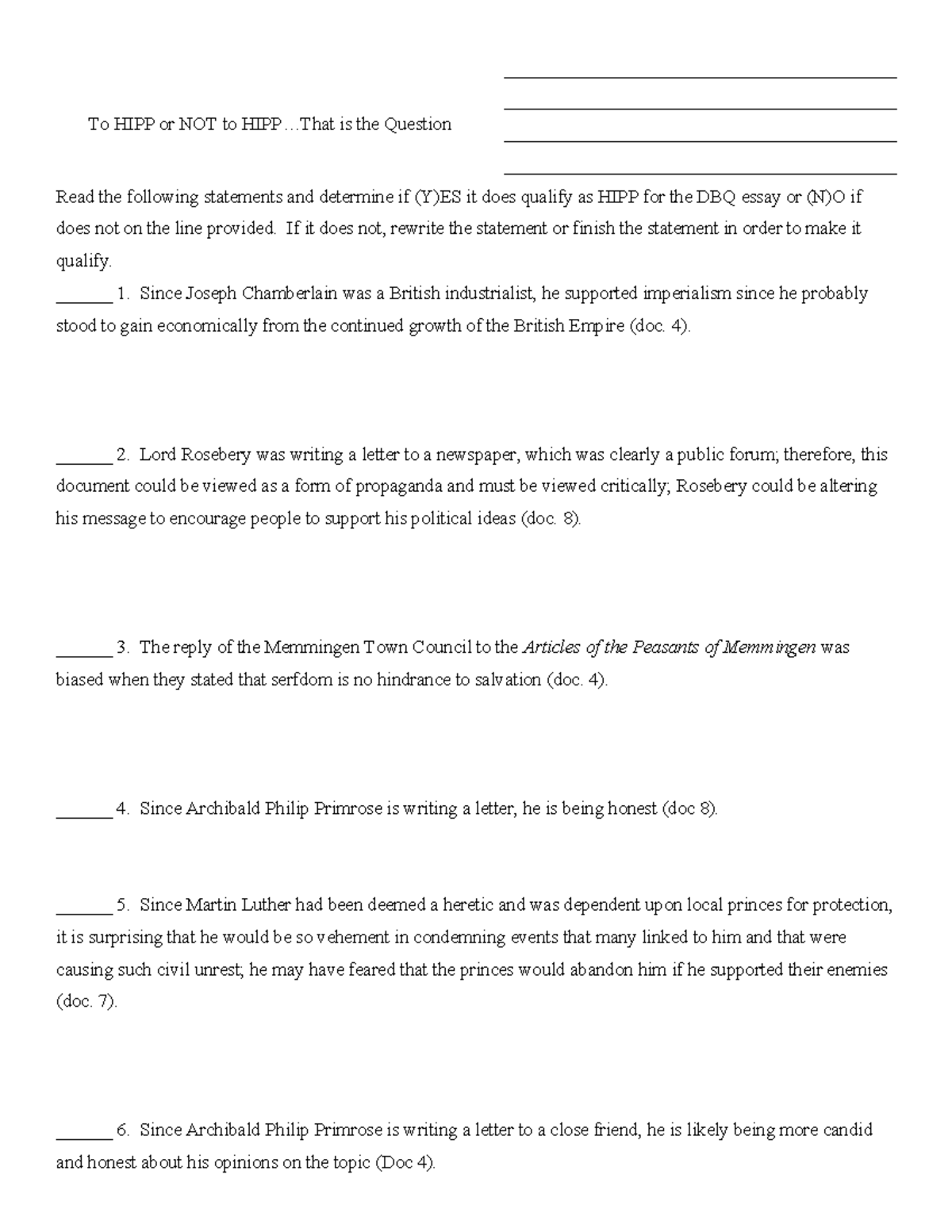 To HIPP or NOT to HIPP - to hipp or not to hipp