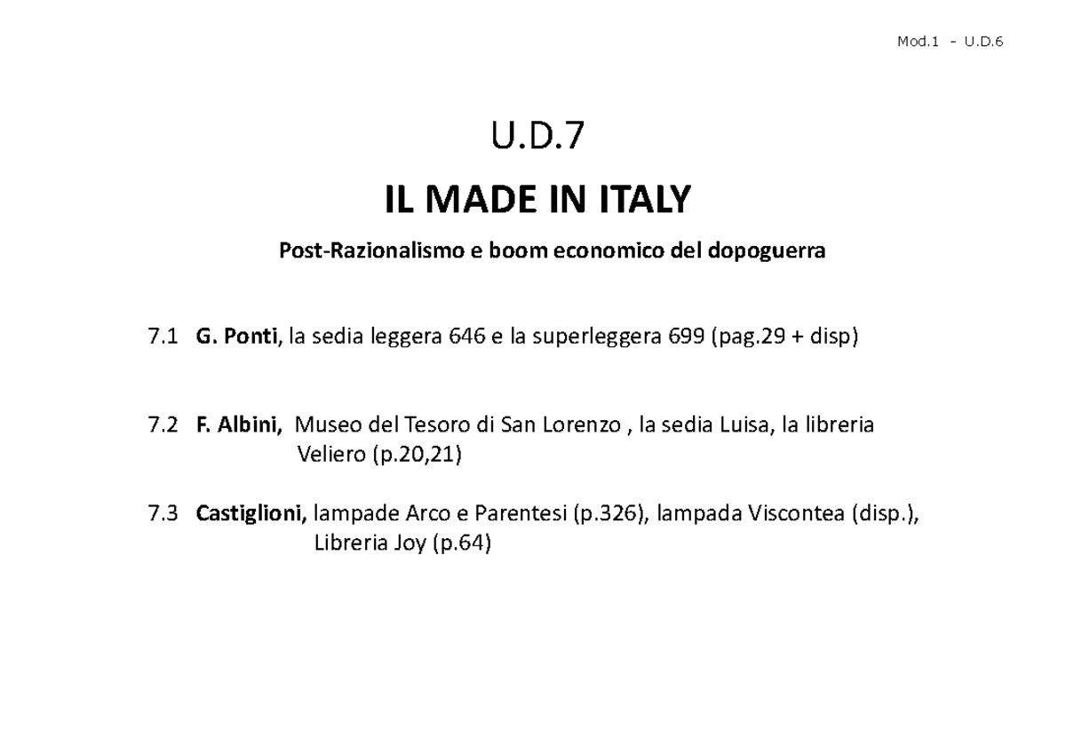 7. - IL MADE IN Italy - DESIGN - Mod - U. U. IL MADE IN ITALY 7 G. Ponti , la sedia leggera 646 ...