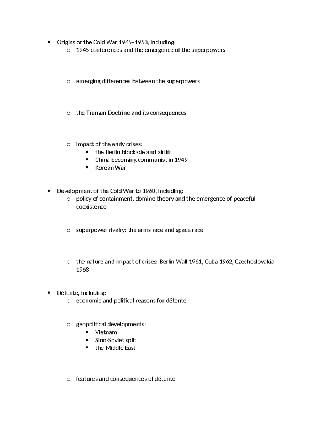 Modern paragraphs cold war - Origins of the Cold War 1945–1953 ...