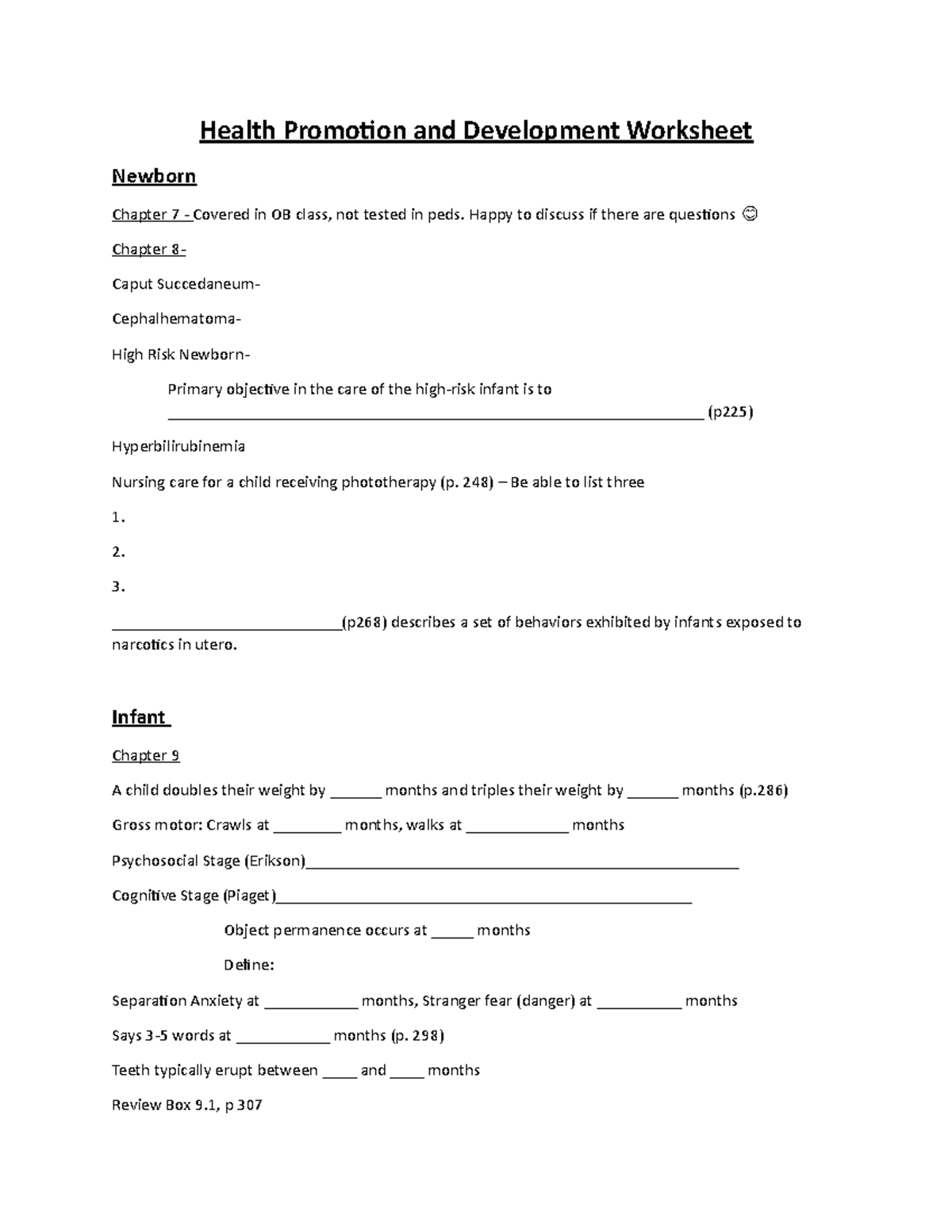 Health Promotion and Development Worksheet (1) - Health Promotion and ...