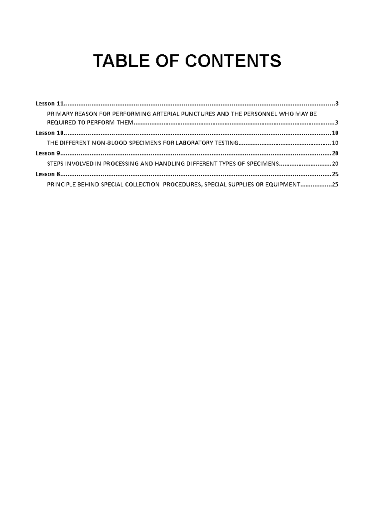 PMLS LECfinals 1 - ...... - TABLE OF CONTENTS Lesson - Studocu