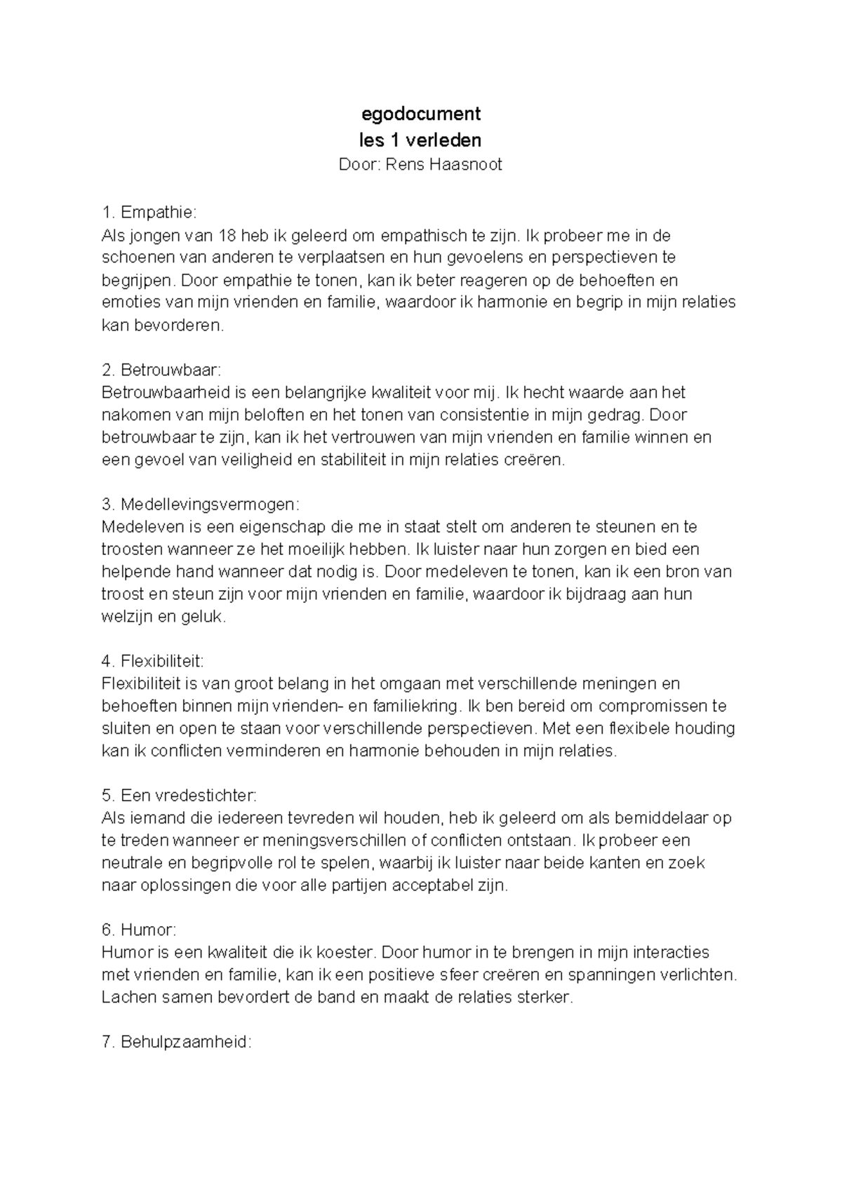 Egoducument - egodocument die je misschien zelf ook moet maken dit is ...