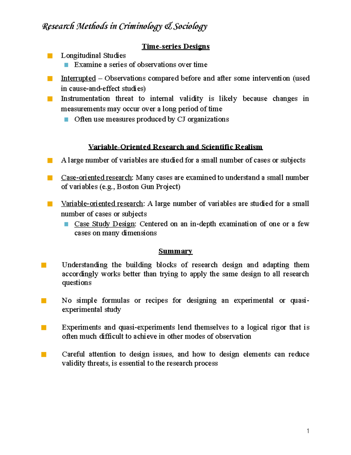SSC 325 Experimental Designs Part 6 - Research Methods in Criminology ...
