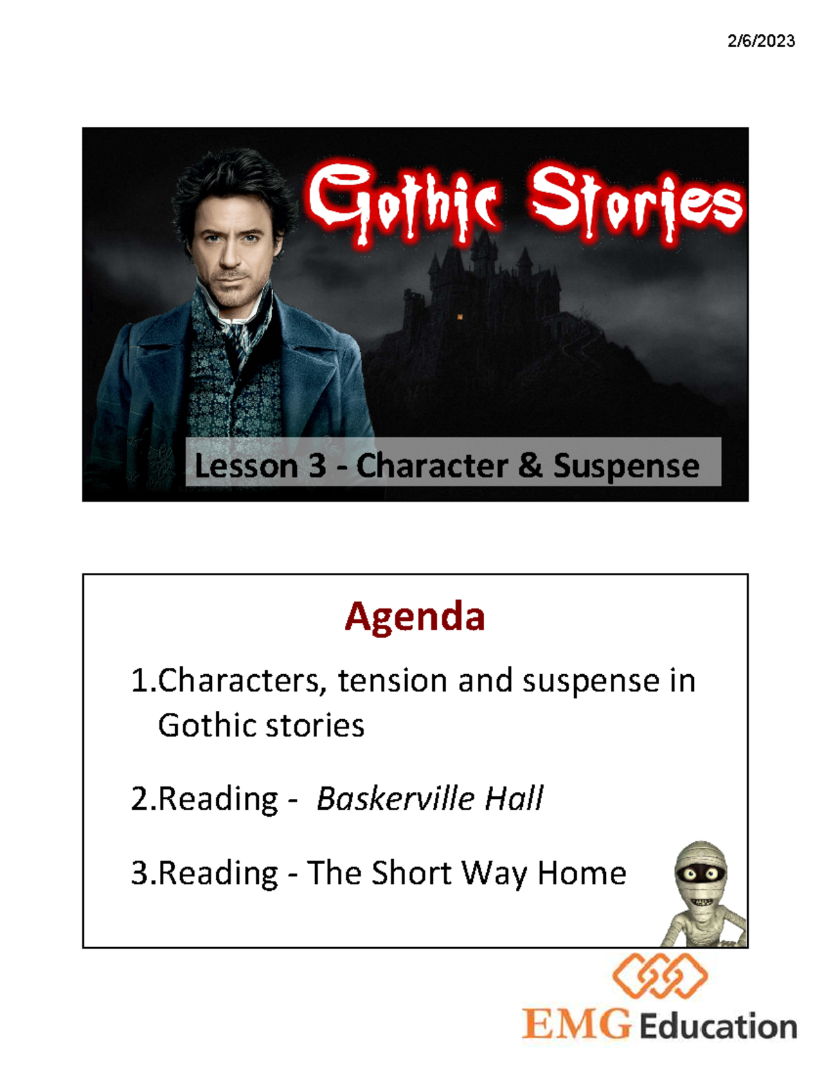 G6U3L3- Handout - ửgrewgew - Lesson 3 - Character & Suspense Agenda 1 ...