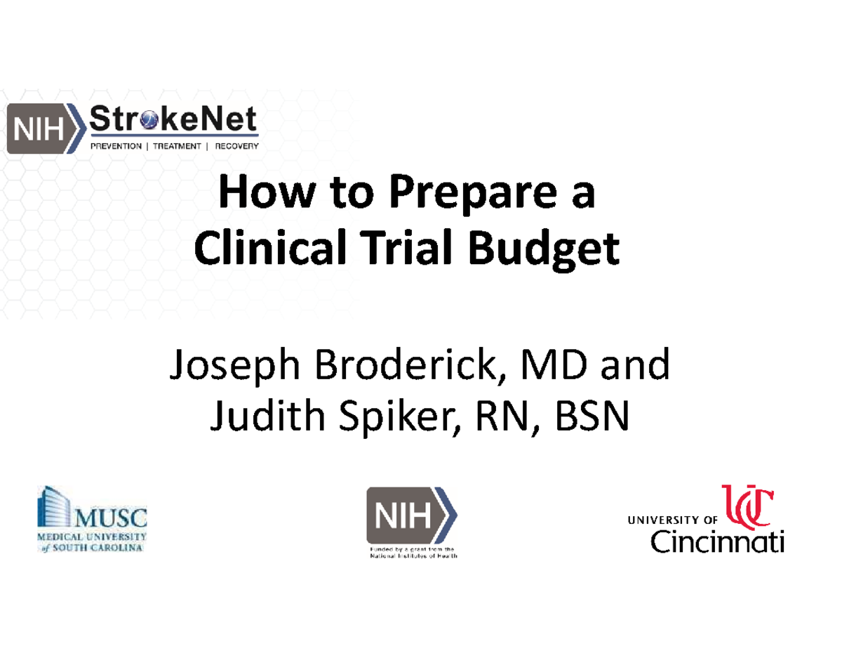 How to Prepare a Clinical Trial Budget - How to Prepare a Clinical ...