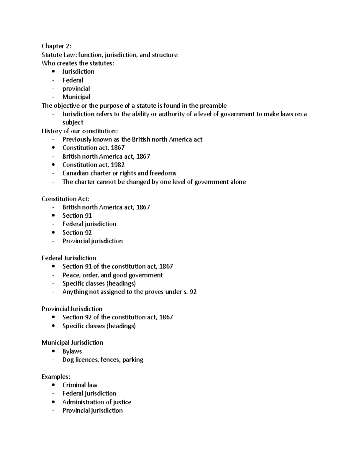 Chapter 2 - Lecture notes 2 - Chapter 2: Statute Law: funcion ...