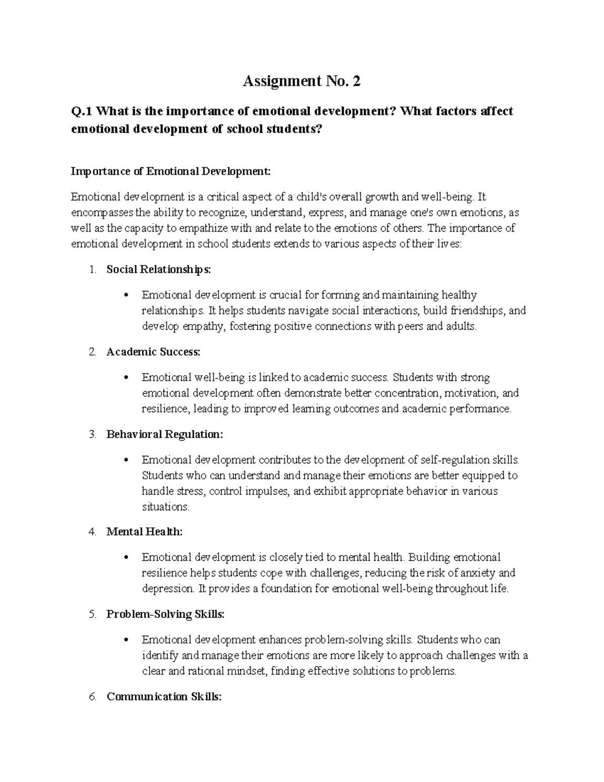 8610 2 Aiou Assignment Assignment No 2 Q What Is The Importance