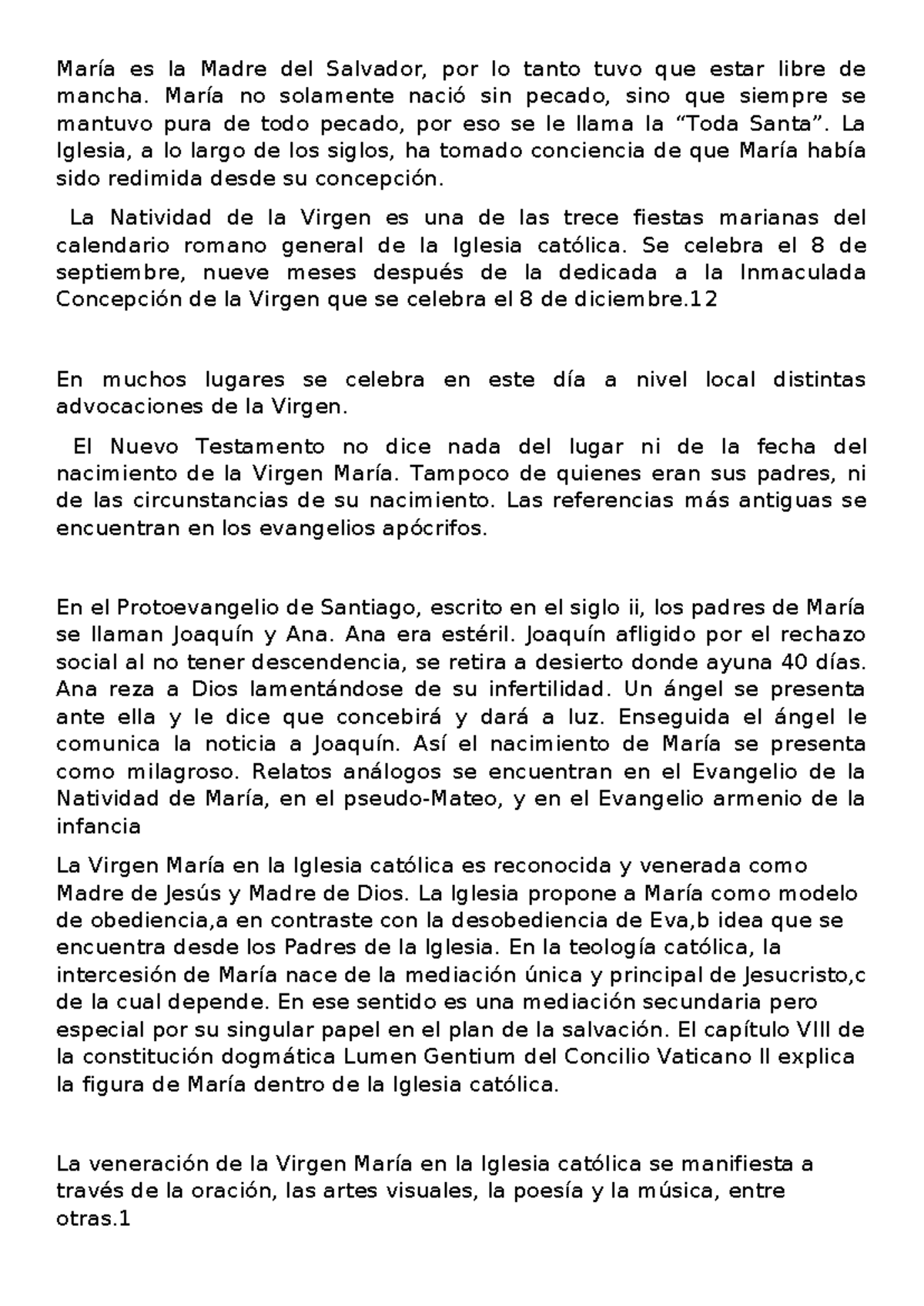 María es la Madre del Salvador - María no solamente nació sin pecado ...