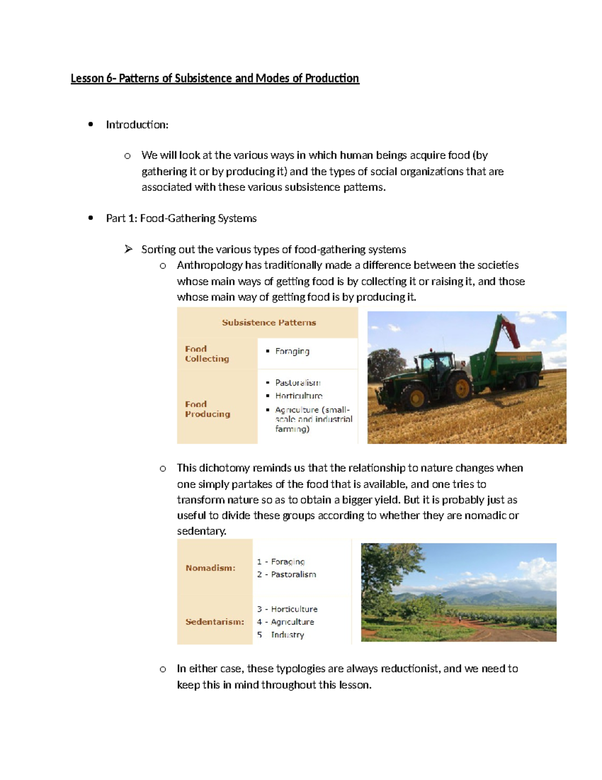 ANTH 202- Lesson 6-9 - Notes taken during online lecture. - Lesson 6 ...