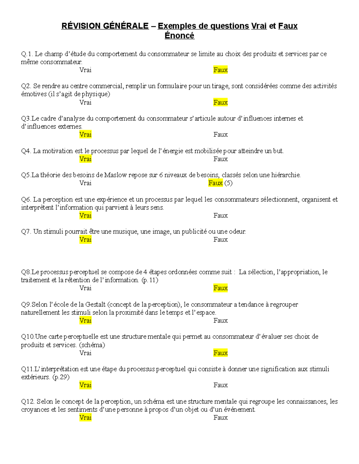 Révision QCM - Questions / réponses - RÉVISION GÉNÉRALE – Exemples de ...