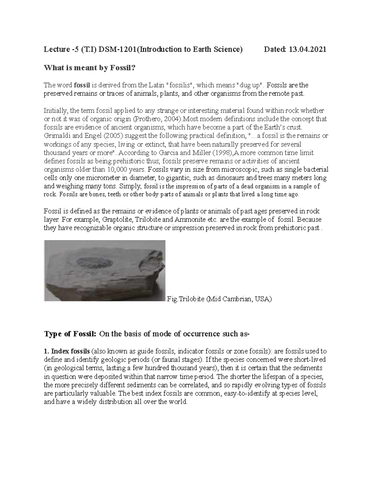 Lecture-5 - Introduction to Fossil - Lecture -5 (T) DSM-1201 ...