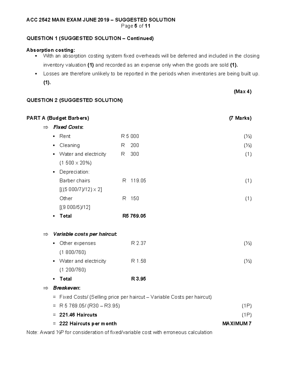 Tutorial Unit 3 CVP analysis (Intermediate) - solution - Page 5 of 11 QUESTION 1 (SUGGESTED ...