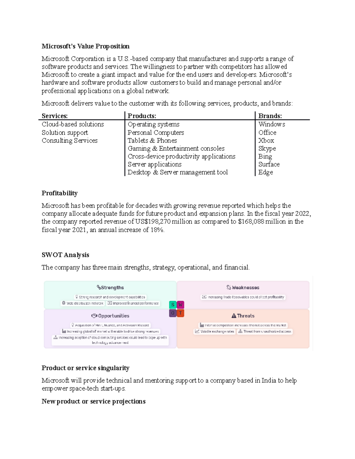 Bus400 blog - Microsoft’s Value Proposition Microsoft Corporation is a ...