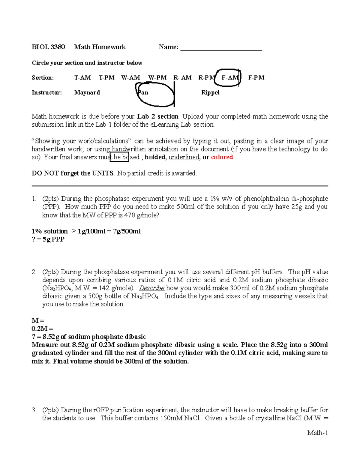 F23 Math Homework - asd - BIOL 3380 Math Homework Name ...