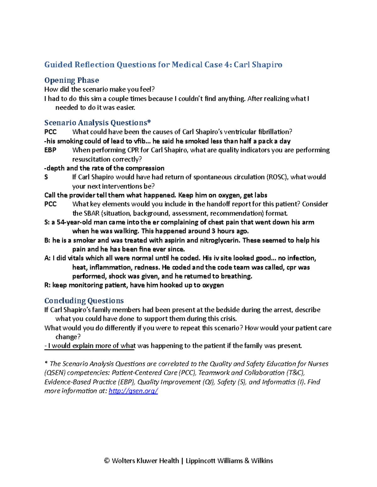 V Sim Carl Shapiro - Guided Reflection Questions for Medical Case 4 ...
