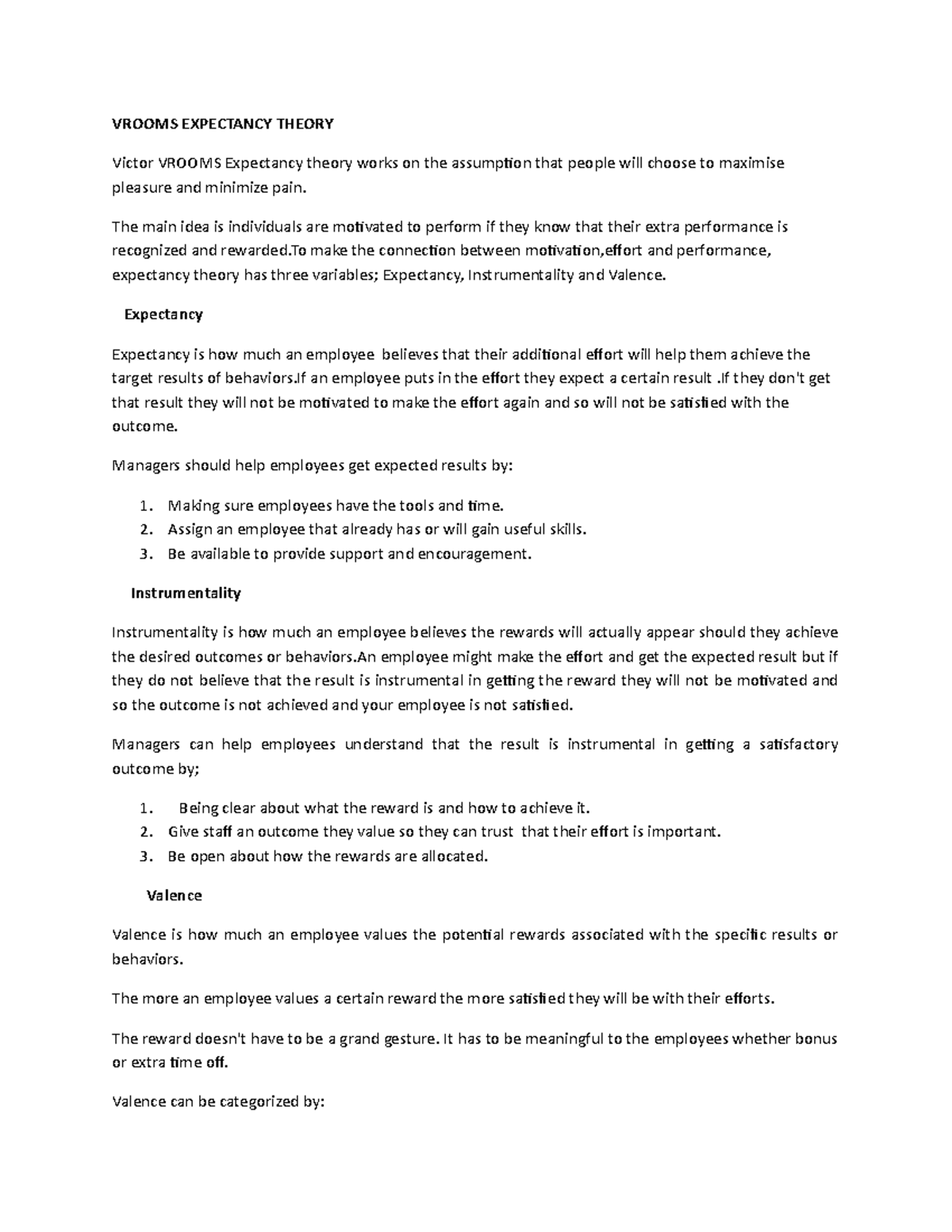 Vrooms Expectan-WPS Office - VROOMS EXPECTANCY THEORY Victor VROOMS ...