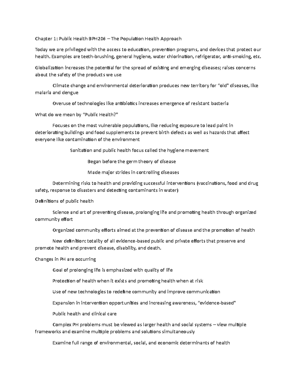 Chapter 1BPH - Chapter 1: Public Health BPH206 The Population Health ...