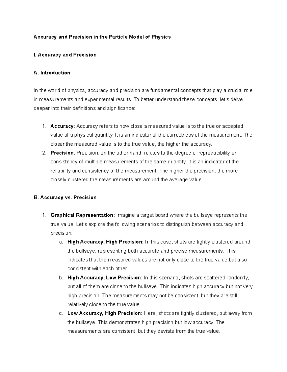 (2) Accuracy and Precision, and atom model - PHY 150 - Studocu