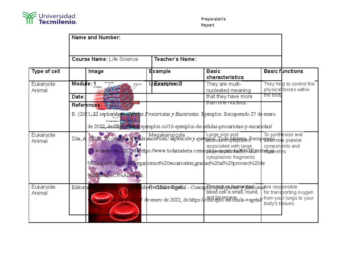 Exercise 3-life science module 1 - Report Type of cell Image Example ...