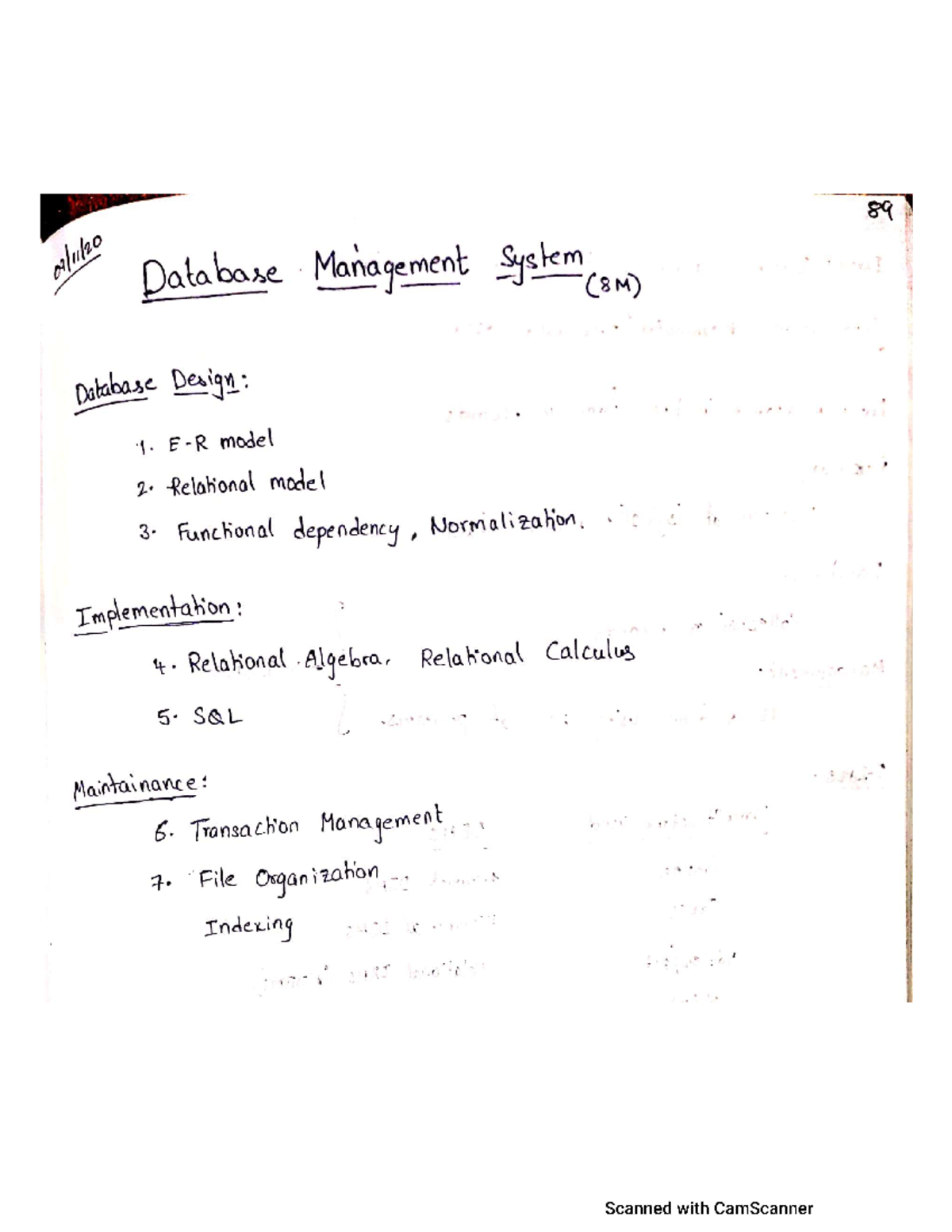 Dbms - EXCELLENT NOTE - Computer Science SL - Studocu