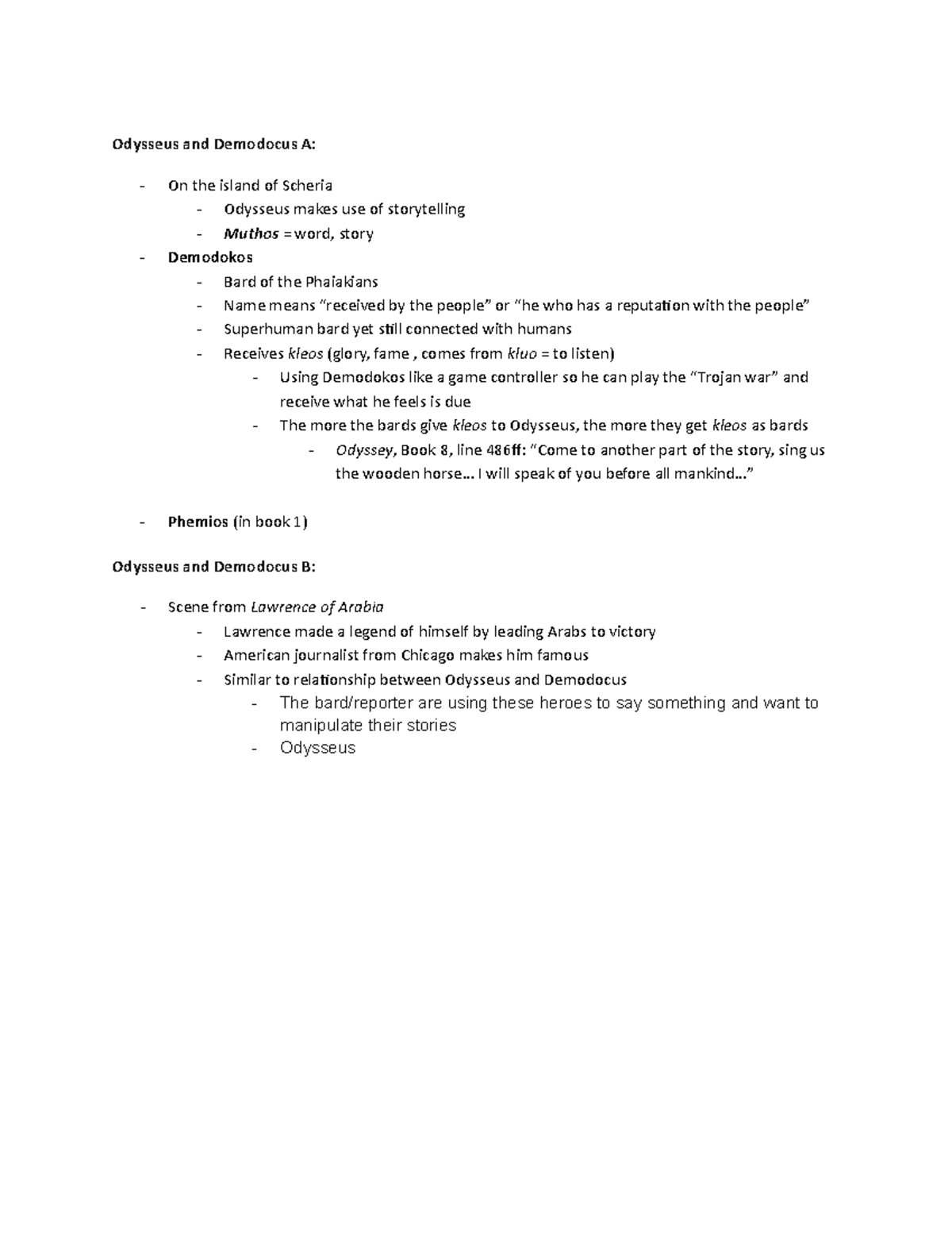 Odysseus and Demodocus - .. I will speak of you before all mankind ...
