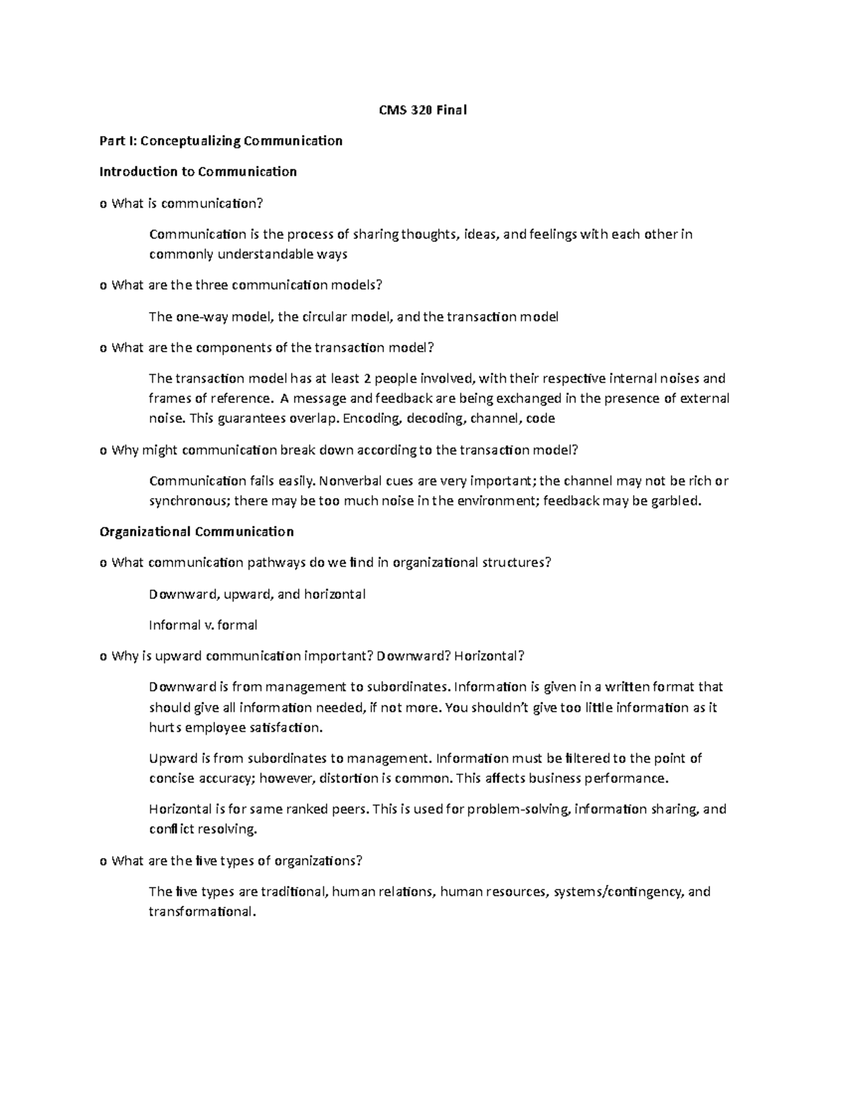 Professional Communication Final - CMS 320 Final Part I ...