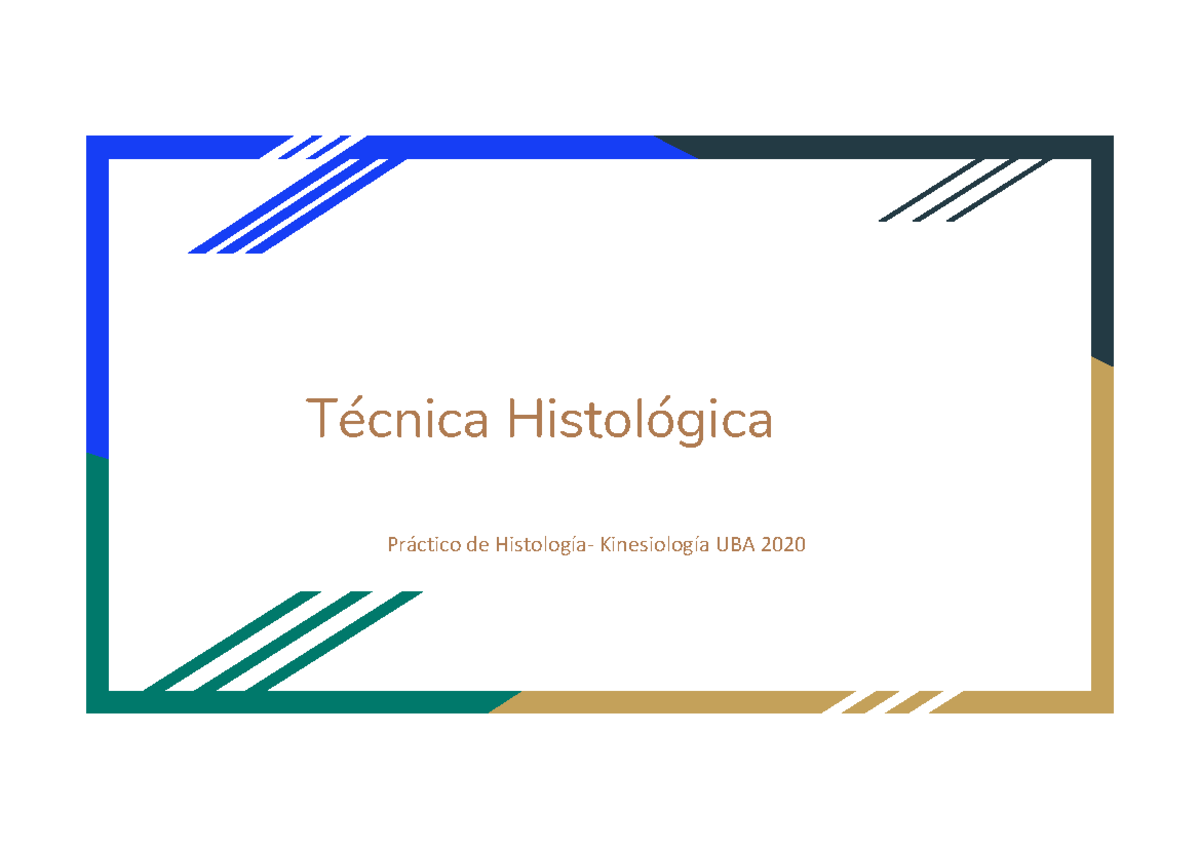 Histologia clase 1 - Warning: TT: undefined function: 32 Técnica Histológica Práctico de ...